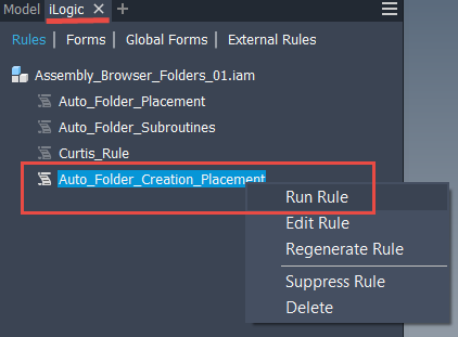 Inventor Tips and Tricks – Using iLogic to Automatically Place Components in Assembly Folders